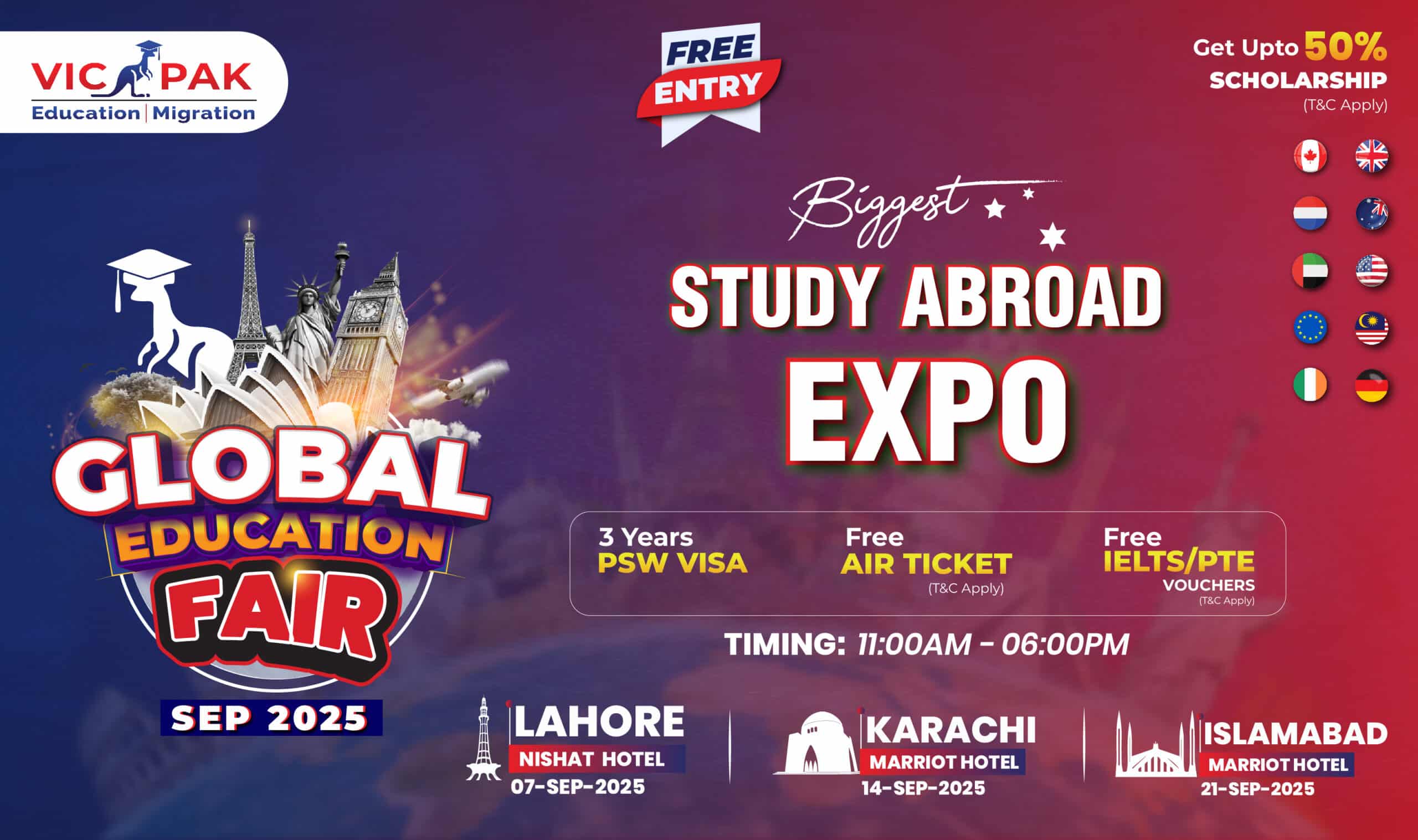Study Abroad Expo 2025 – Free Entry | Lahore, Karachi, Islamabad